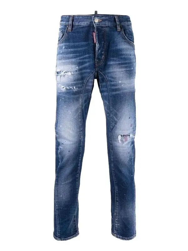 Dsquared2 Tidy Biker Distressed-effect Jeans - Blue
