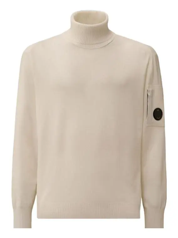 C.P. COMPANY Extrafine Half Zip Jumper - White