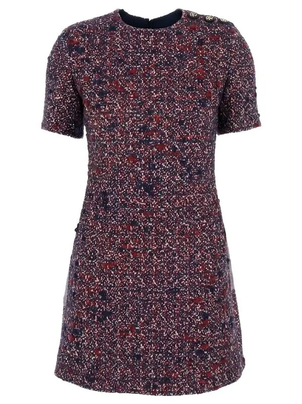 Gucci Crewneck Tweed Mini Dress - Black