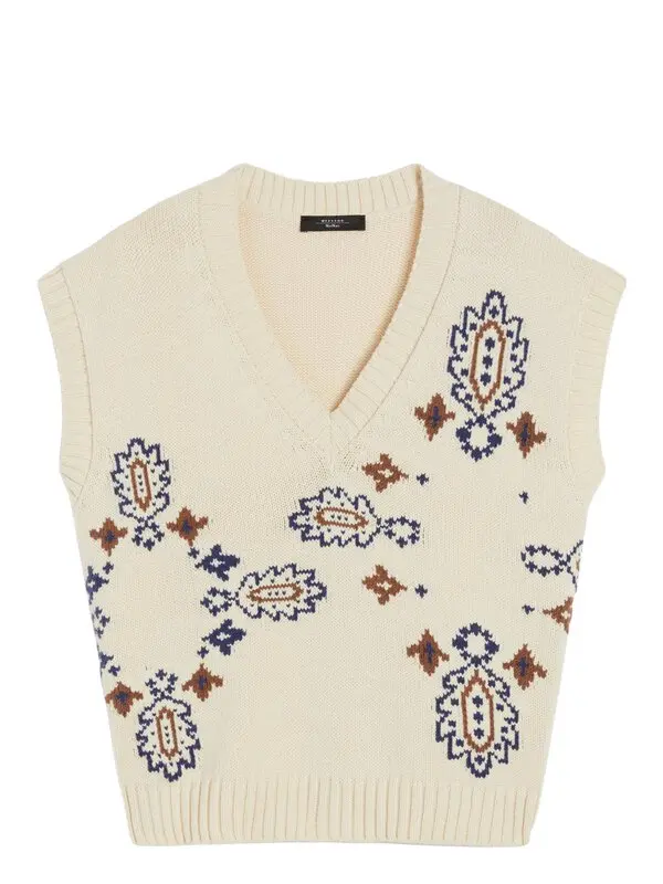 Max Mara V-neck Knitted Vest - Ivory