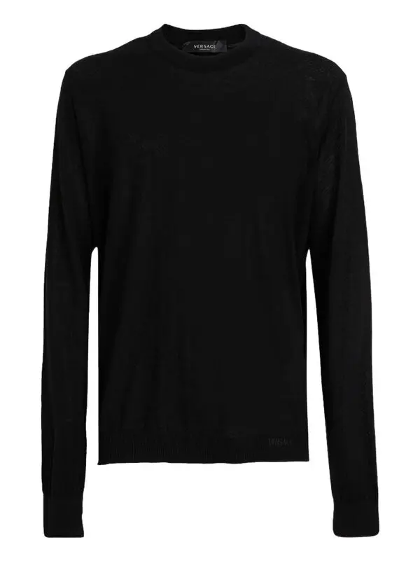 Versace La Greca Knitted Jumper - Black