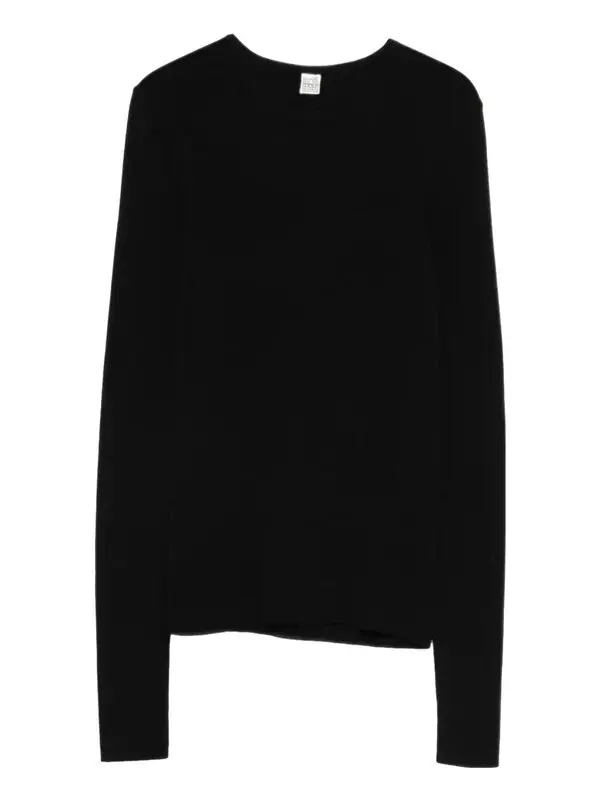 TOTEME Long-sleeved Crewneck T-shirt - Black