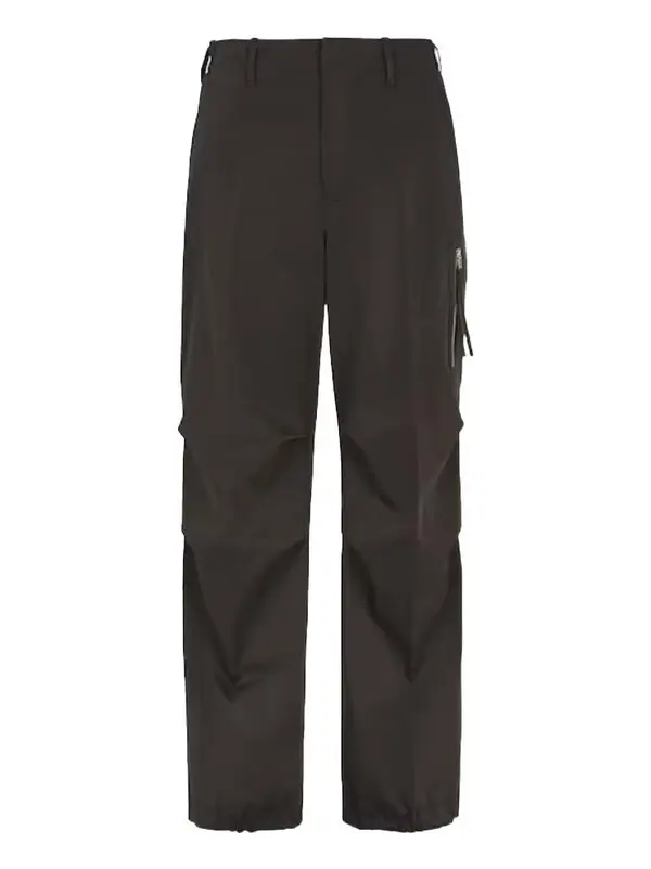 Fendi Logo Patch Straight-leg Trousers - Deep Forest