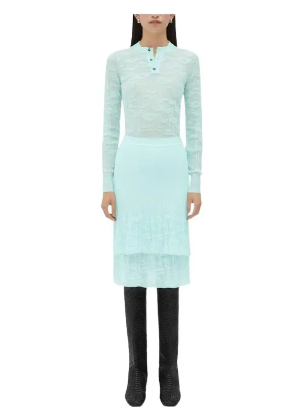 Bottega Veneta Floral Midi Skirt - Blue