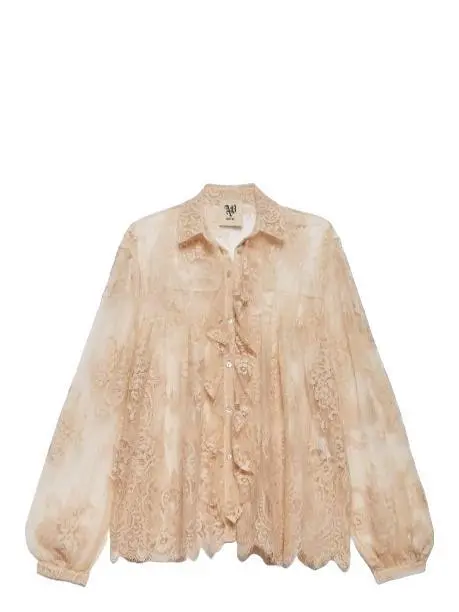 ANIYE BY Lace Sheer Shirt - Nude