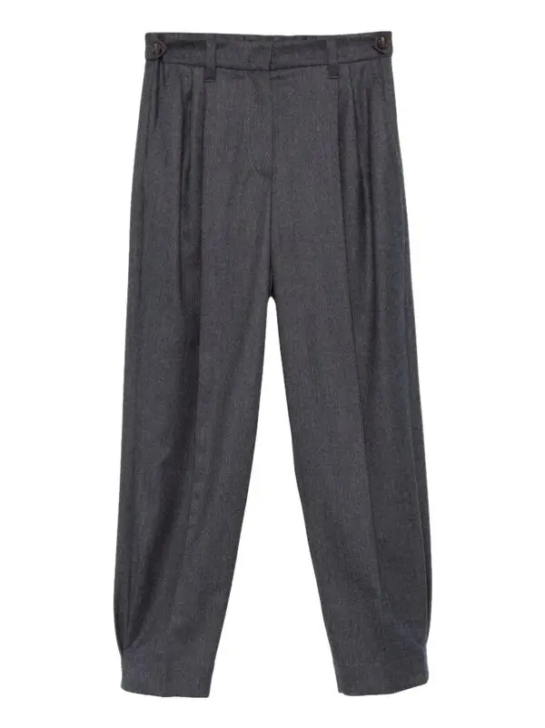 Brunello Cucinelli Pleated Tailored Trousers - Dark Gray