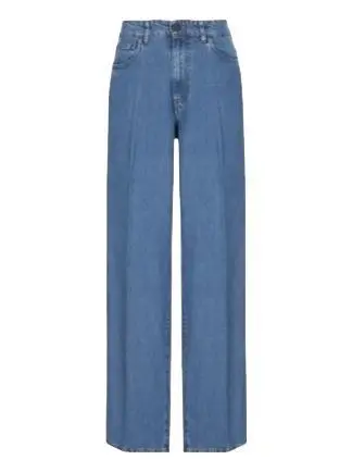 Miu Miu Logo-embroidered Straight-leg Denim Jeans - Blue