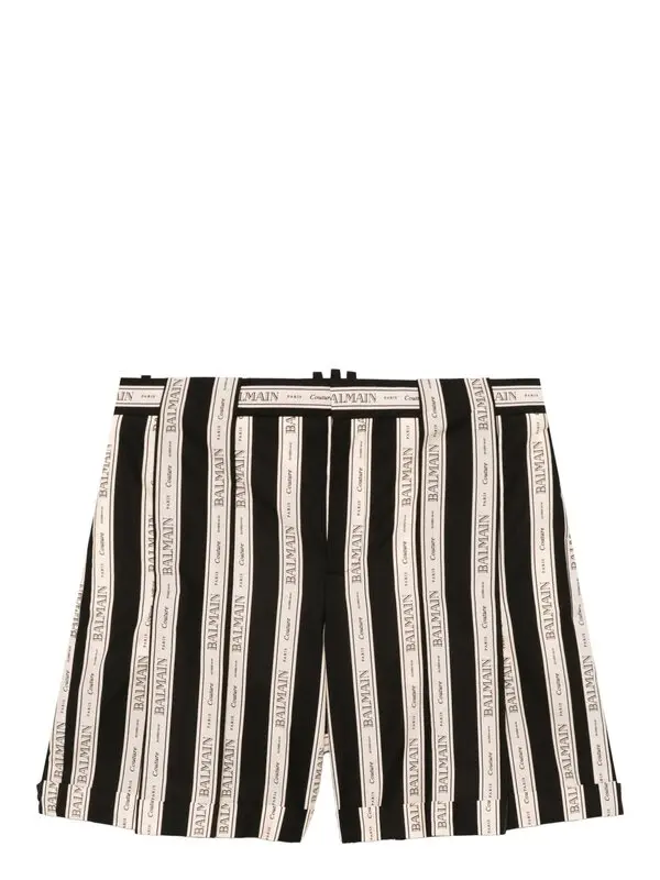 Balmain Jacquard Pleated Shorts - Black