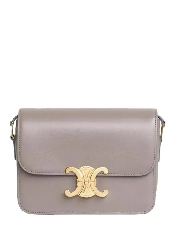 Celine Teen Triomphe Bag In Shiny Calfskin - Gray
