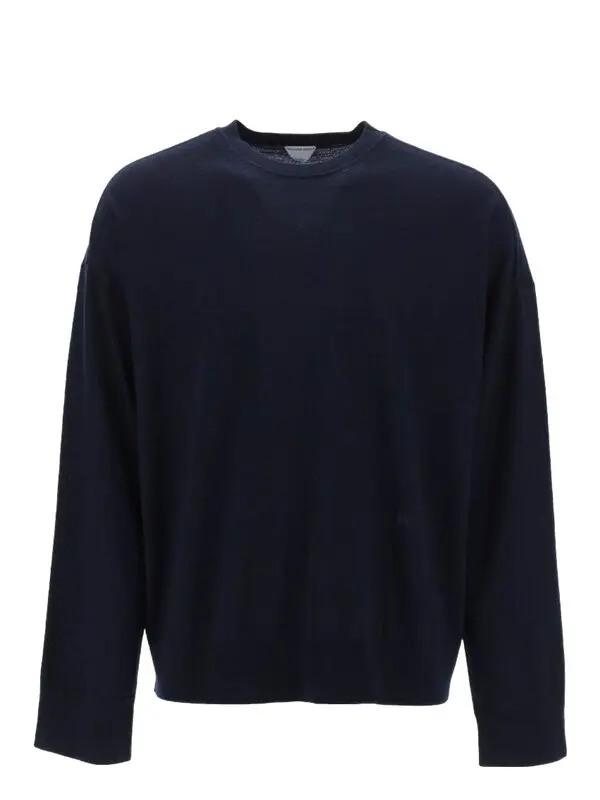 Bottega Veneta Crew Neck Wool Jumper - Blue