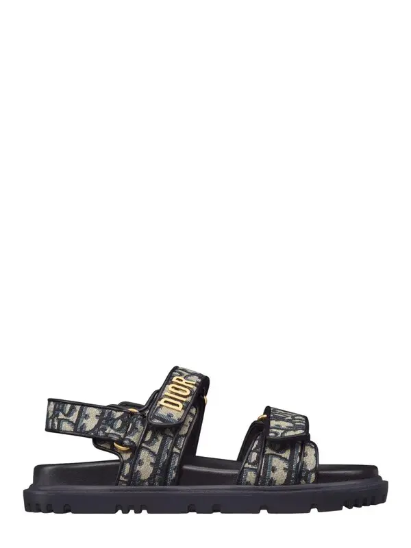 Dior Dioract Sandal With Oblique Motif - Black