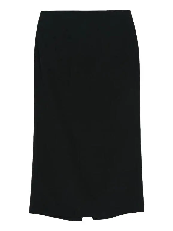 Gabriela Hearst Manuela Crepe Midi Skirt - Black