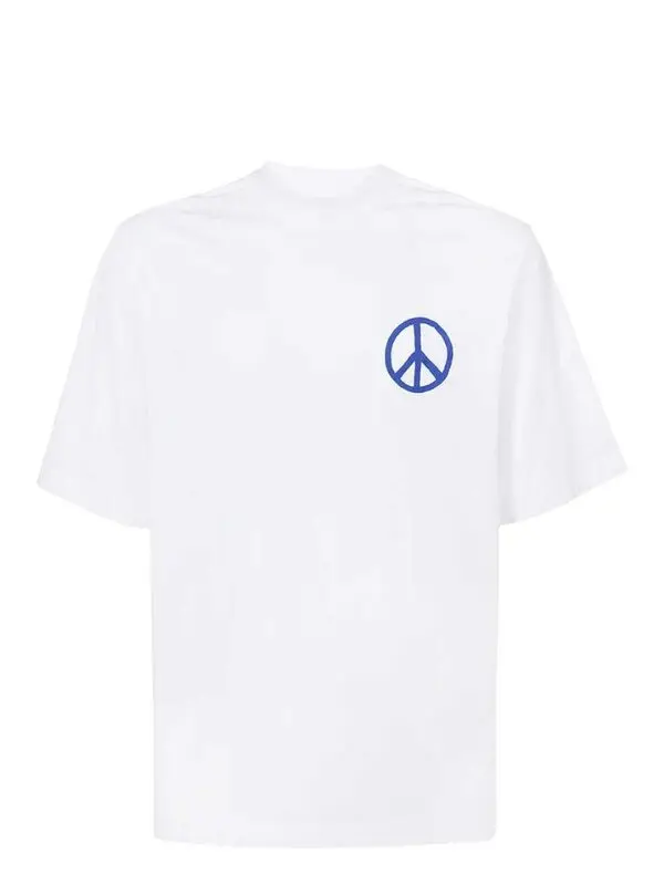 MARCELO BURLON COUNTY OF MILAN Crewneck Peace-logo T-shirt - White