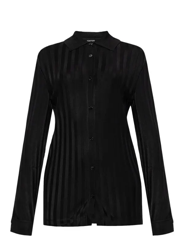 TOM FORD Striped Button-up Shirt - Black