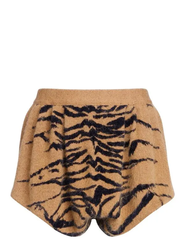 Alaïa Printed High-waisted Shorts - Brown