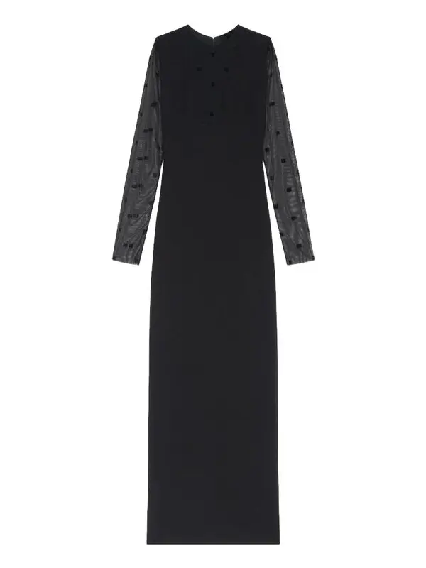 Givenchy Sable Stretch And 4g Tulle Gown - Black
