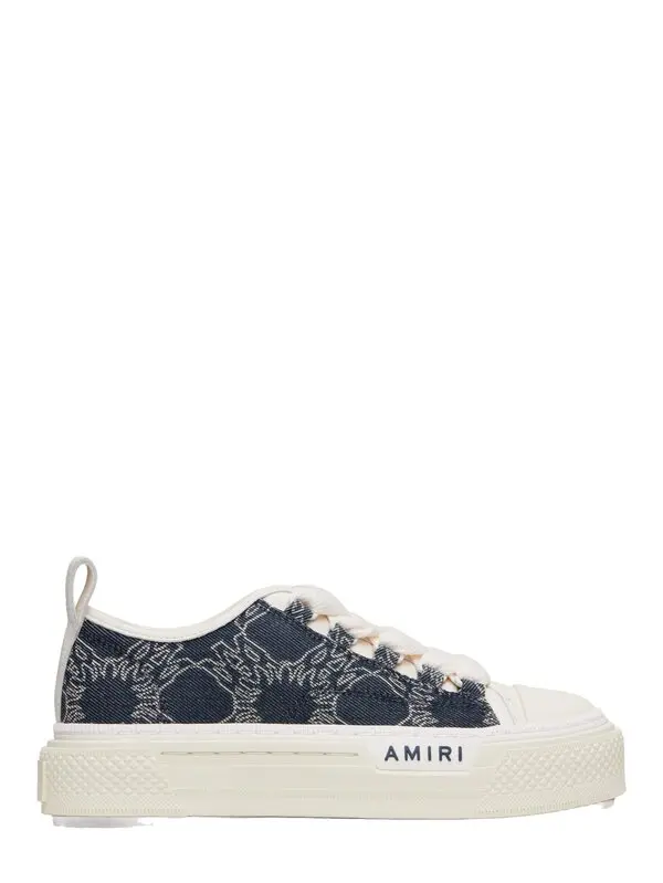 Amiri Ma Quad Denim Court Low Sneakers - White
