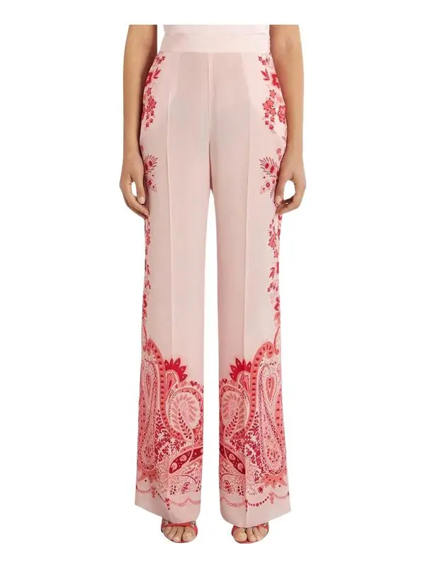 Etro Paisley-printed Elasticated Waistband Trousers - Pink