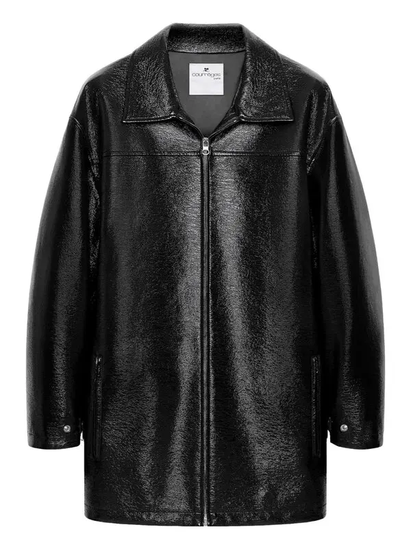 COURREGES Oversized Zip-up Jacket - Black