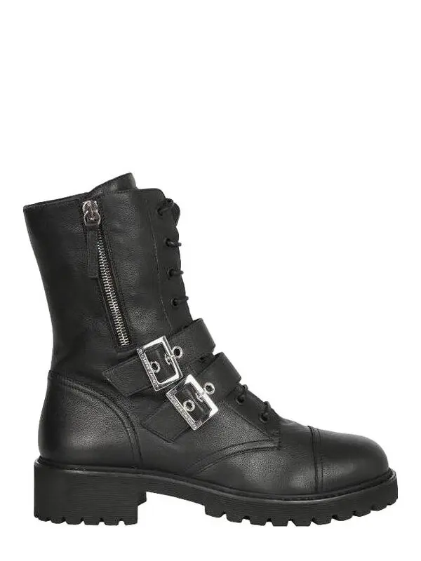 GIUSEPPE ZANOTTI Urban Biker Buckle Detail Boots - Black