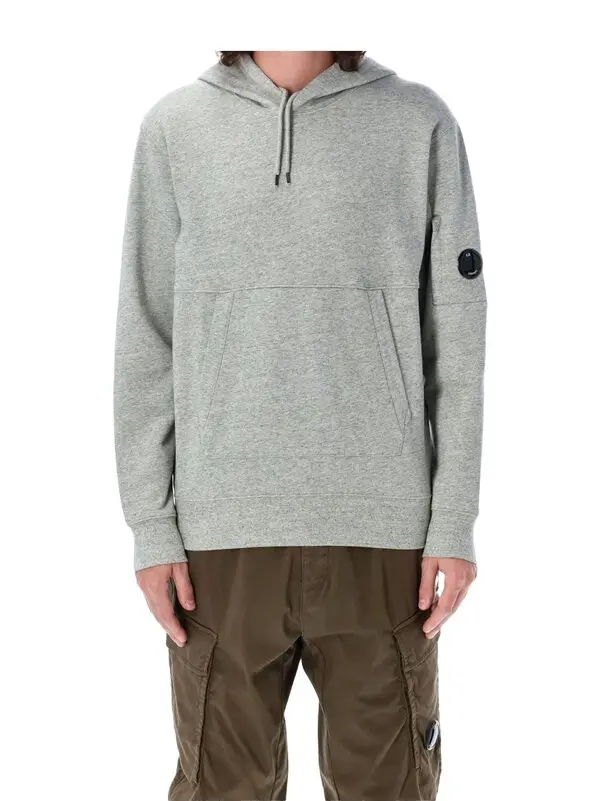 C.P. COMPANY Diagonal Fleece Lens Hoodie - Gray