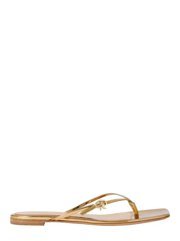 GIANVITO ROSSI Square Toe Thong Sandals - Nude