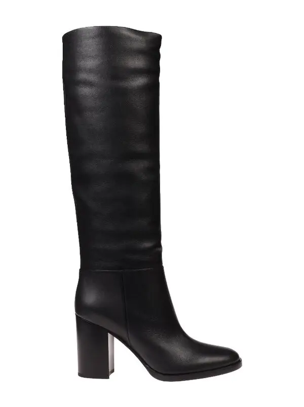 GIANVITO ROSSI Knee High Pointed Toe Boots - Black