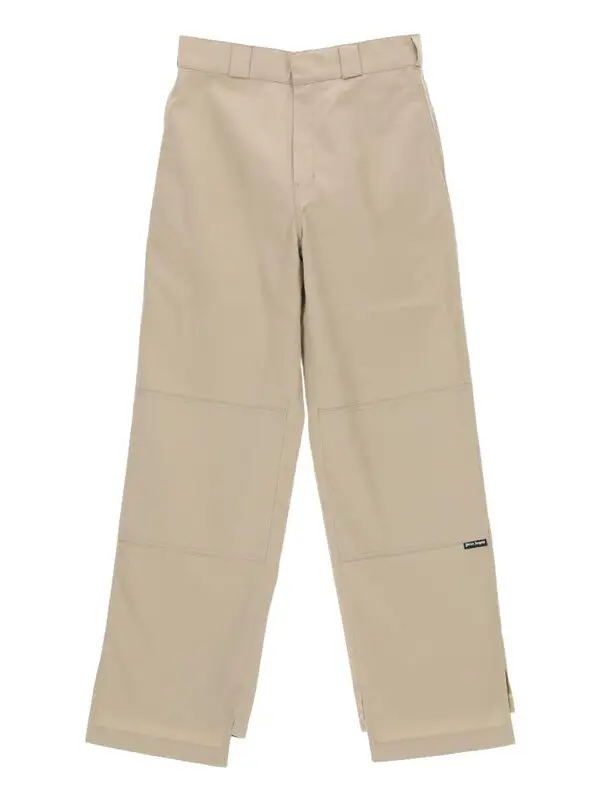 Palm Angels Logo Detailed Straight-leg Trousers - Nude