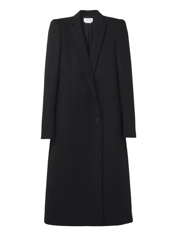 Alexander McQueen Tailored Coat With Stacked Shoulder Detail - Black