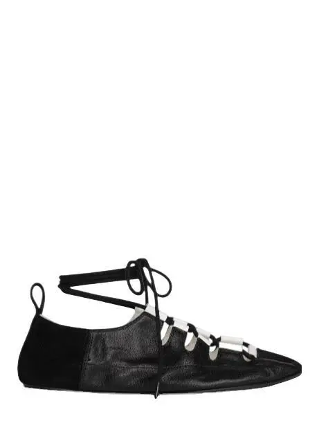 Alaïa Fold Laced Flats - Black