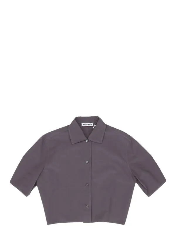 JIL SANDER Cropped Short-sleeve Shirt - Black