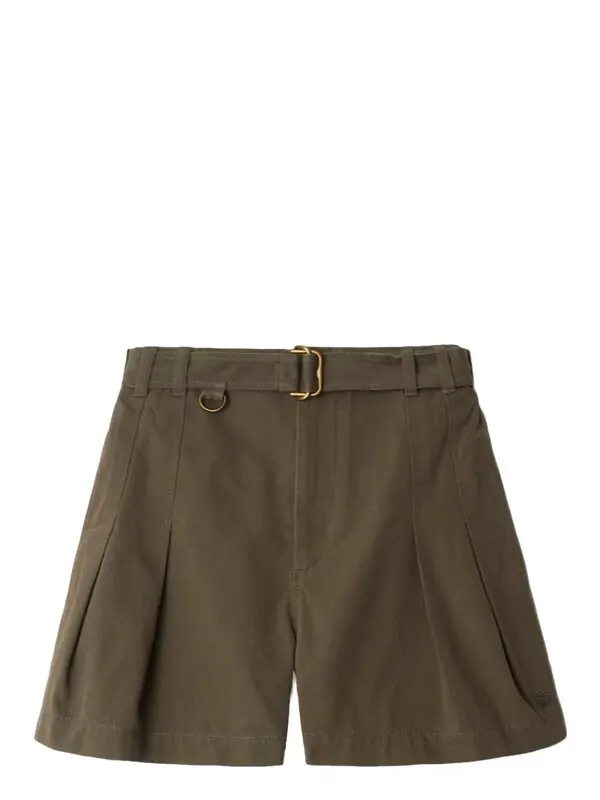 Burberry High-waisted Embroidered Shorts - Military