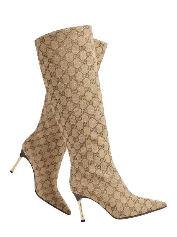 Gucci Bombshell Boots - Sand And Dark Brown