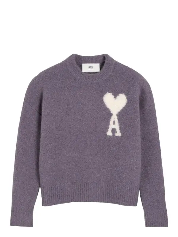 Ami De Coeur Intarsia Knit Jumper - Lavender