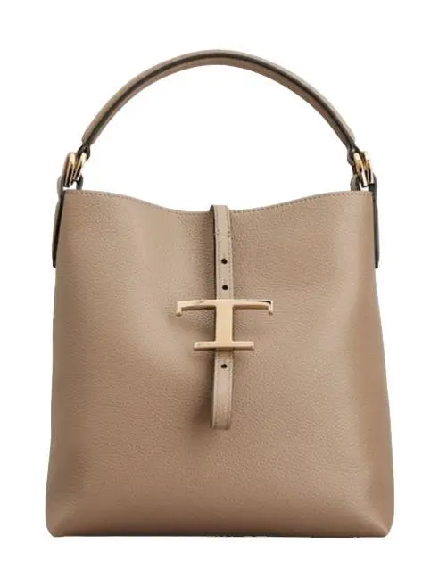TOD'S T Timeless Mini Bucket Bag - Nude