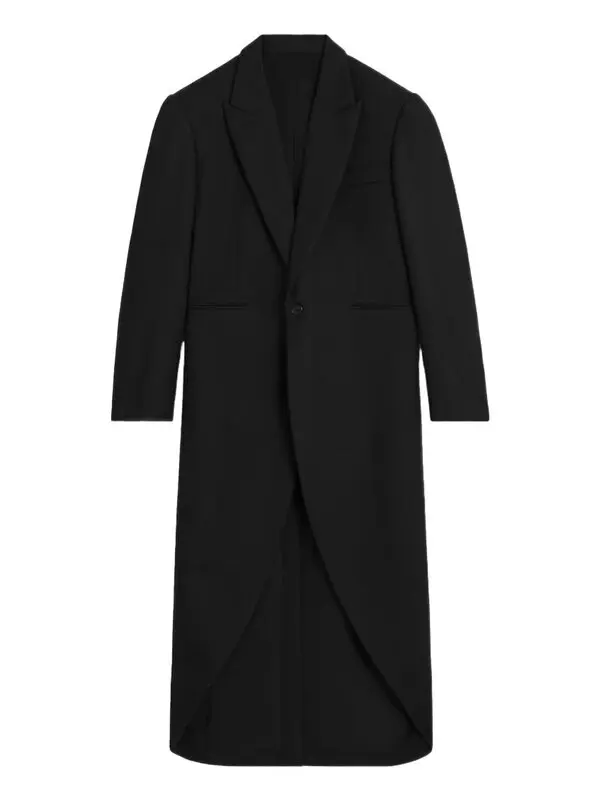 Celine Tailored Wool Felt Coat - Black
