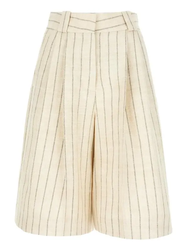 BLAZÉ MILANO Serene Pinstripe Tailored Shorts - White