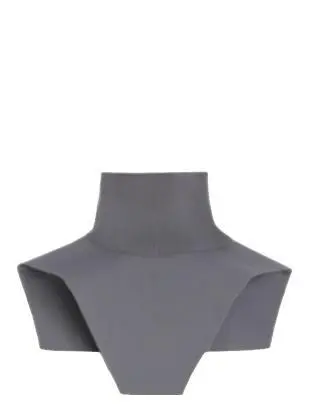JIL SANDER Ribbed High Neck Half Top - Shadow