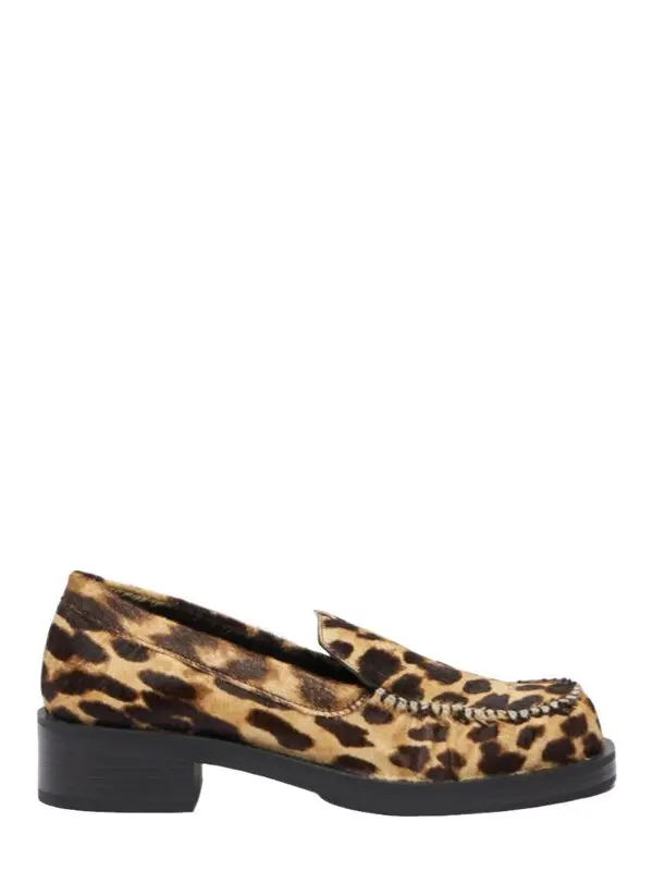 STUART WEITZMAN Leopard Print Loafers - Black