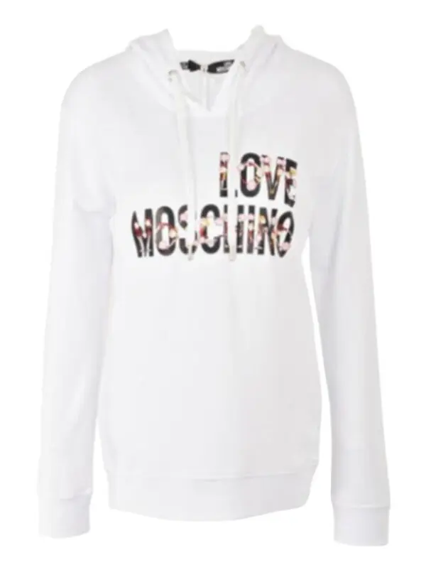 Moschino Cartoon Letter Printed Hoodie - White