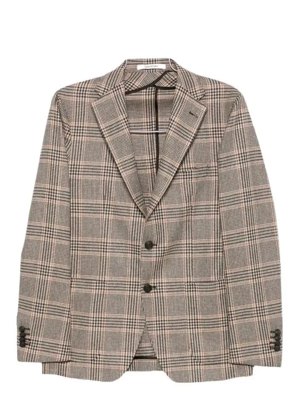 Tagliatore Single-breasted Plaid Blazer - Gray
