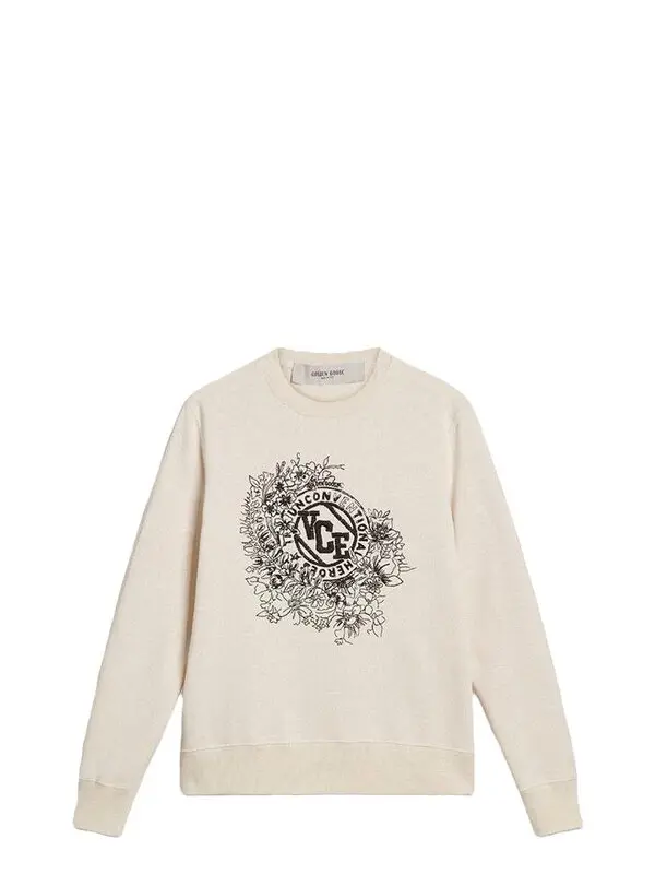 GOLDEN GOOSE Embroidered Crewneck Sweatshirt - White