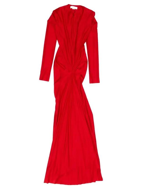 Victoria Beckham Cut-out Draped Long Dress - Red