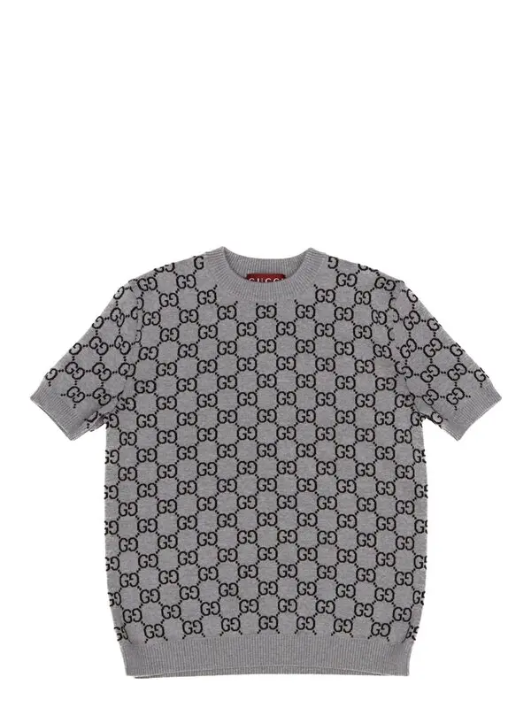 Gucci Reversible Gg Jacquard Top - Gray