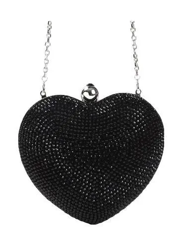 MACHMACH Mach & Mach Heart Shaped Embellished Clutch - Black