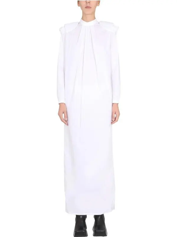 Raf Simons Pleated Shirt Dress - White