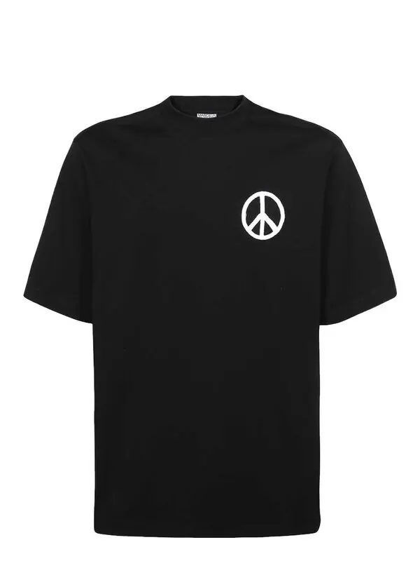 MARCELO BURLON COUNTY OF MILAN Crewneck Peace-logo T-shirt - Black