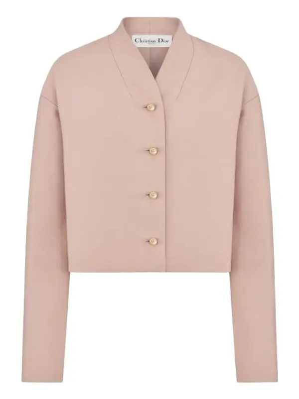 Dior Cropped Long Sleeve Jacket - Nude
