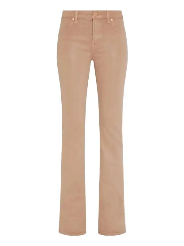 7 For All Mankind Bootcut Coated Stretch Trousers - Nude