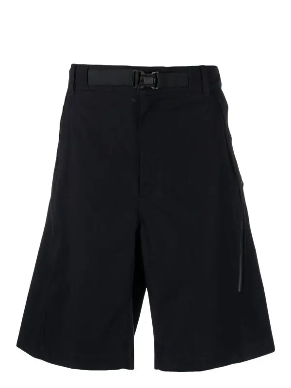 C.P. COMPANY Knee-length Belted Shorts With Zip Details - Black